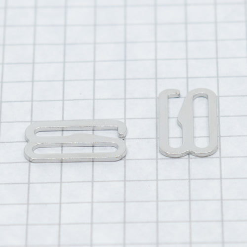Detachable garter links, nickel 16 mm silver