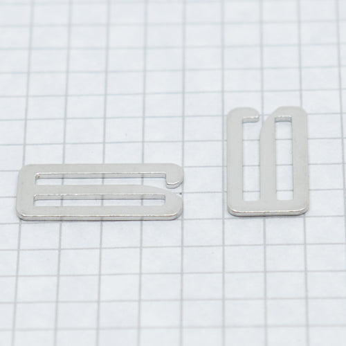 Detachable garter links, nickel 19 mm silver